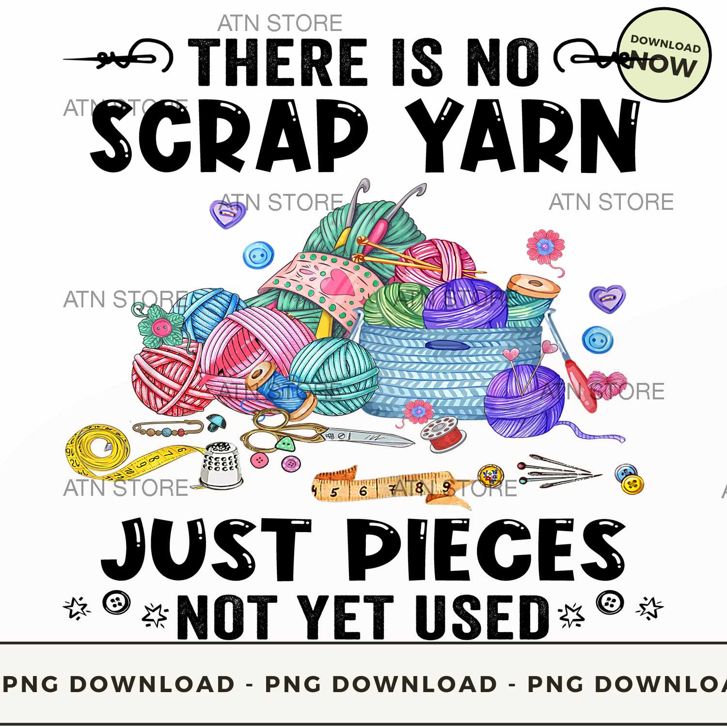 No scrap yarn Downloadable PNG Instant Download, ATN Store, | Inspire ...