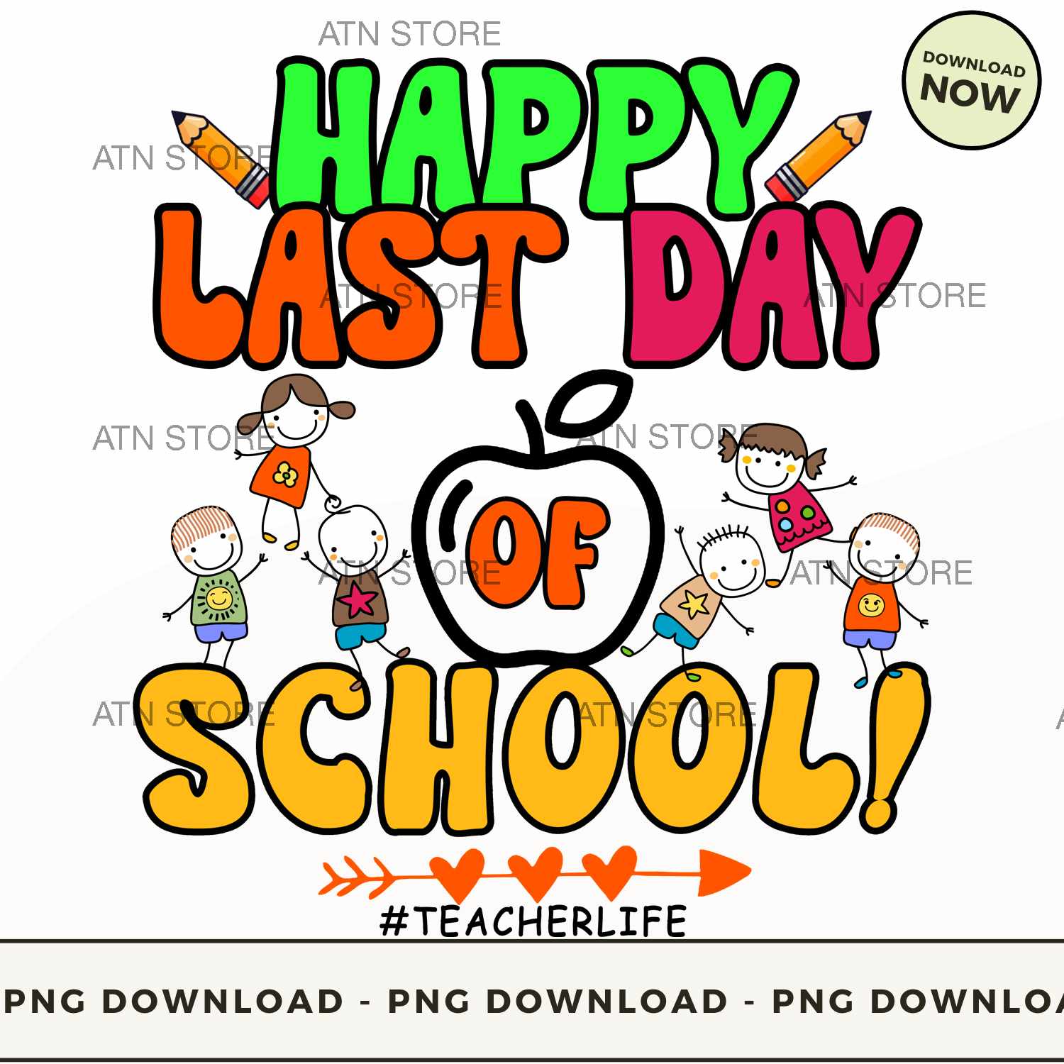 Happy Last day of school High-quality PNG Instant Download, | Inspire ...