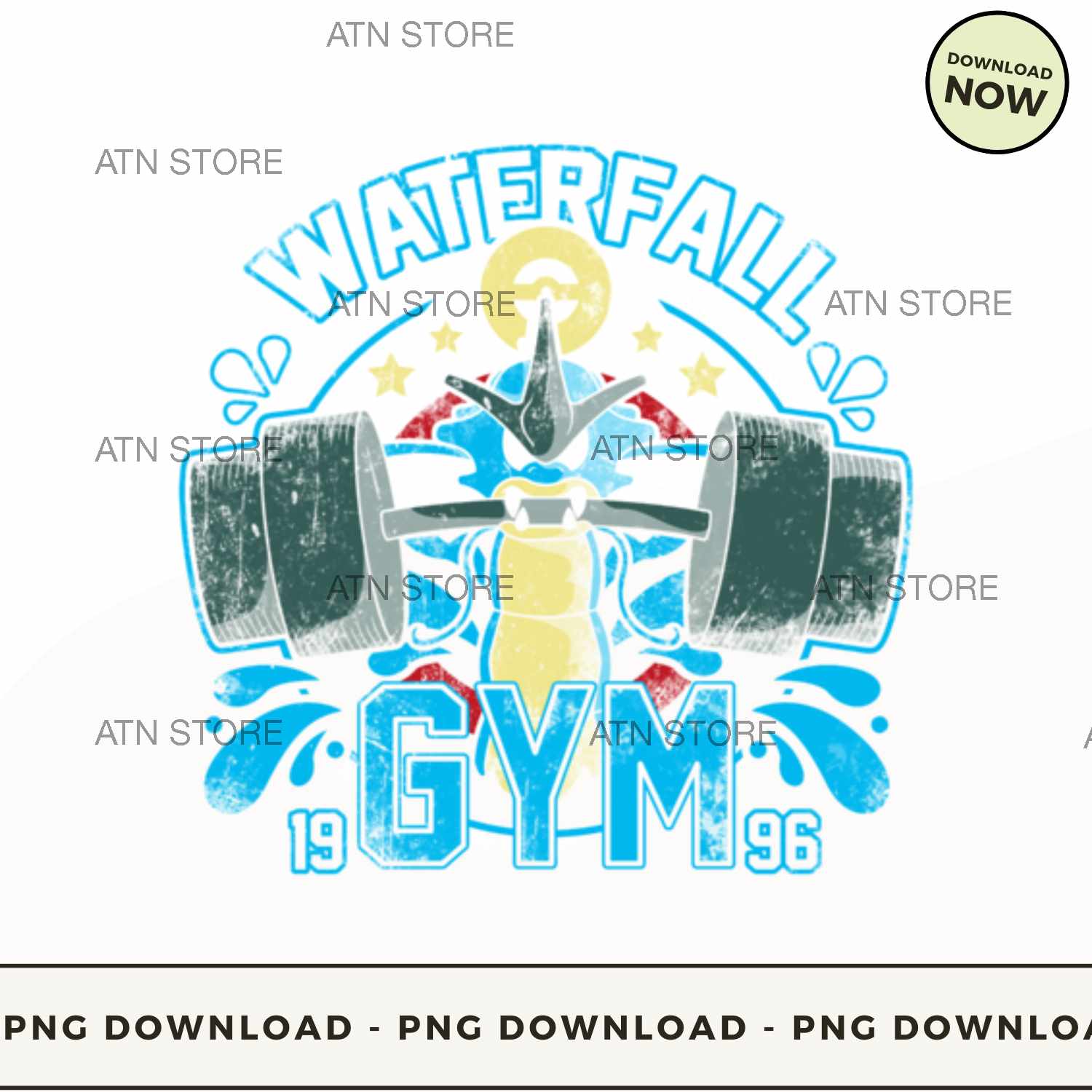 Waterfall Gym T Shirt High-quality PNG Instant Download, ATN | Inspire ...