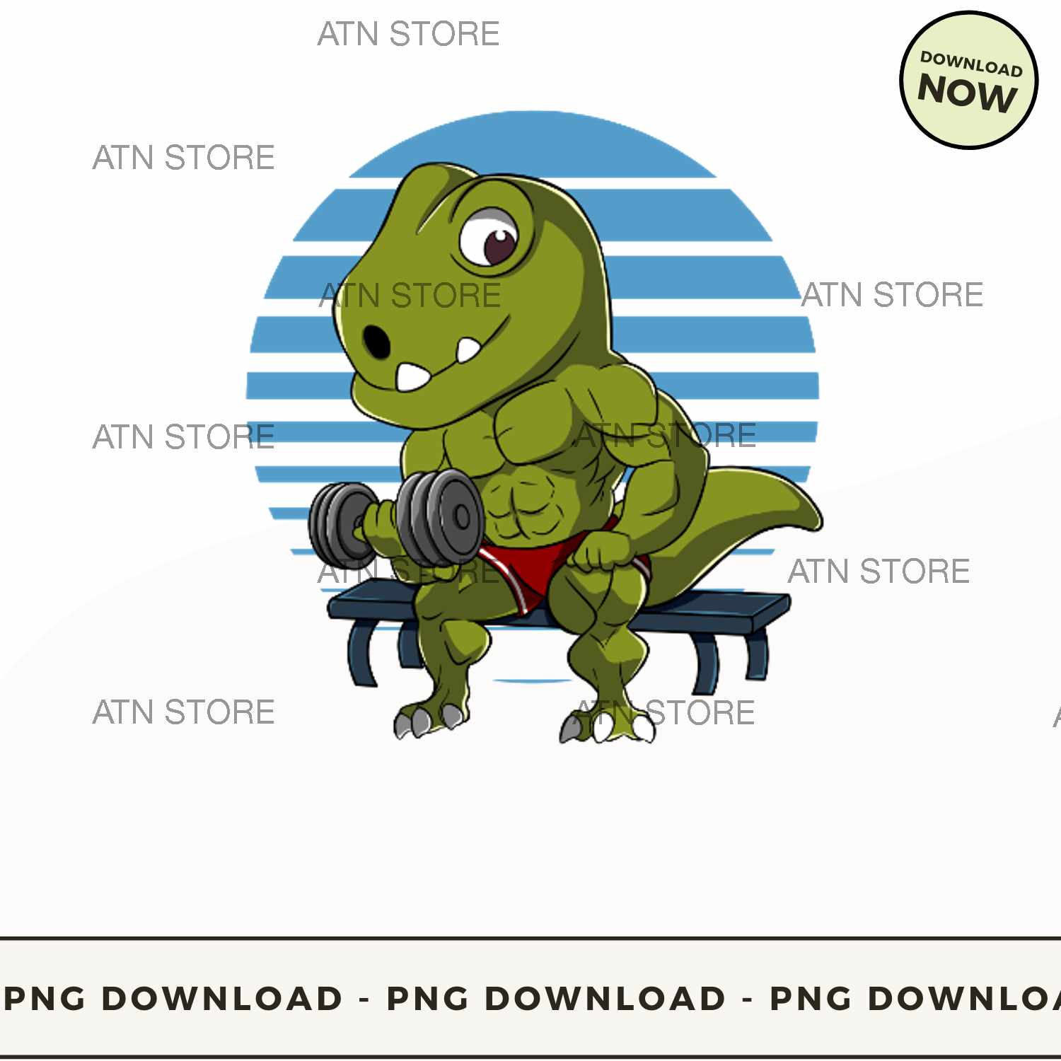 Funny cute t-rex gym workout 95 High-quality PNG Instant Dow - Inspire ...