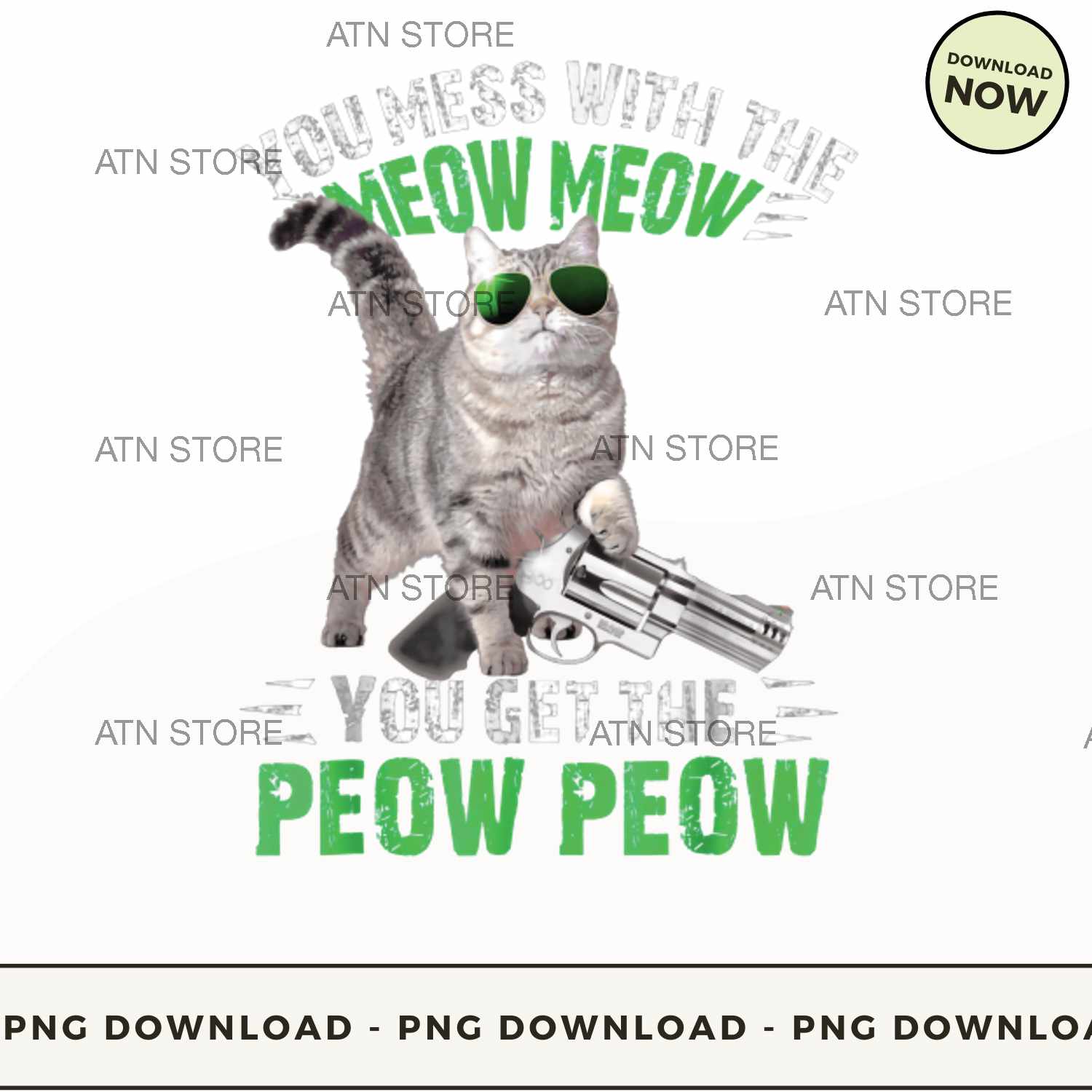 Cat Holding Gun You Mess With Meow Meow You Get The Peow Peo | Inspire ...