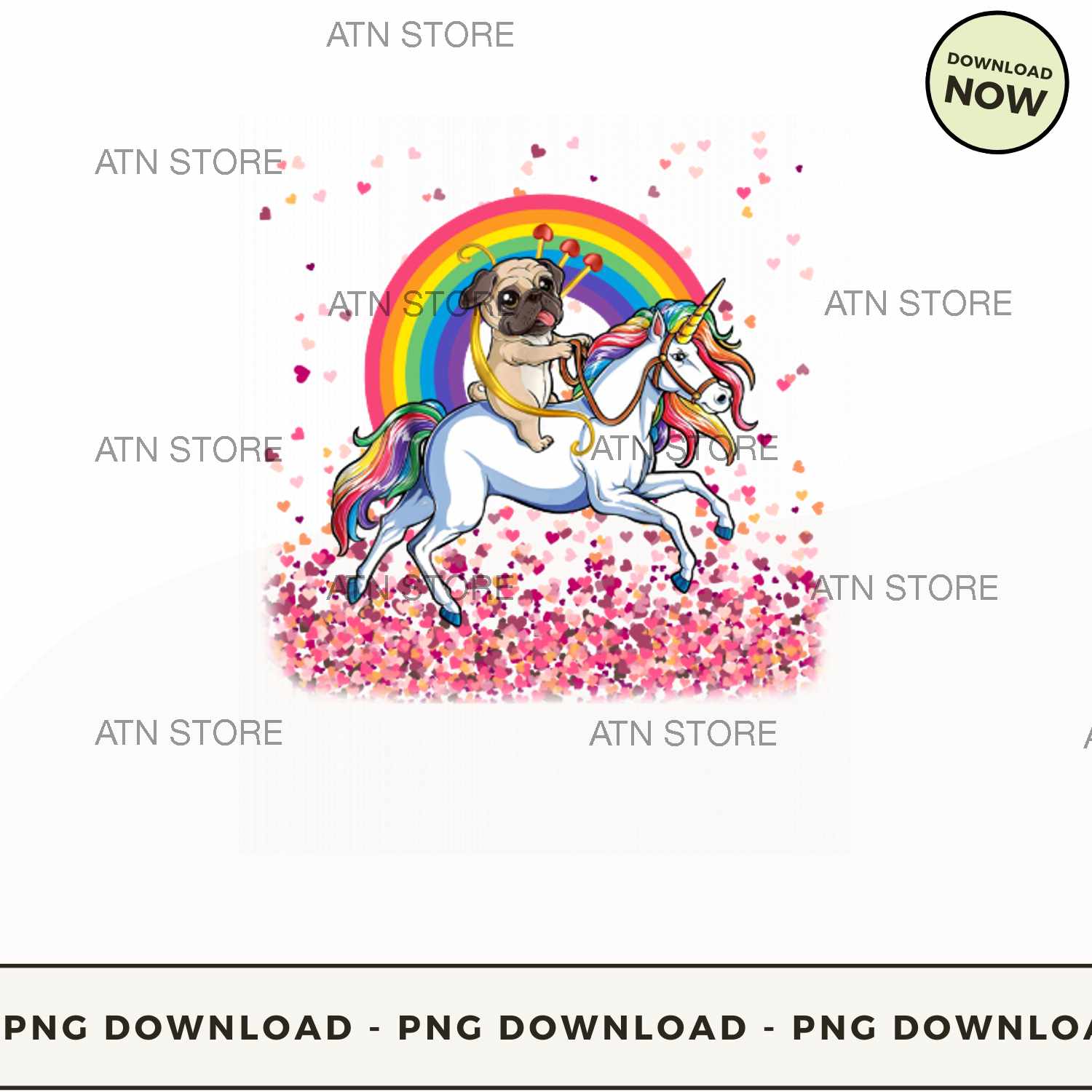 Pug and unicorn 85 High-quality PNG Instant Download, ATN St | Inspire ...