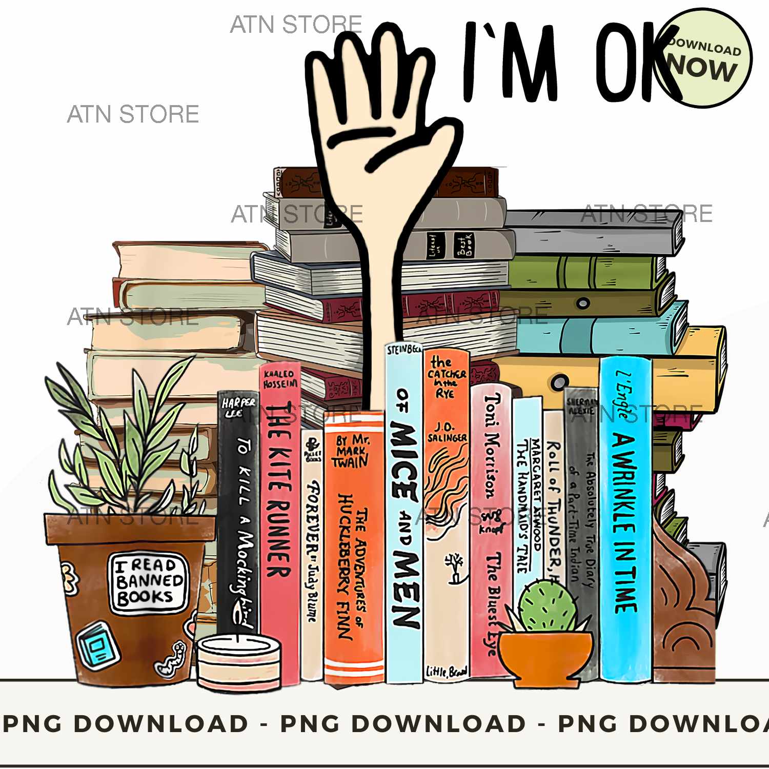 I'm ok reading book 93 High-quality PNG Instant Download, AT | Inspire ...