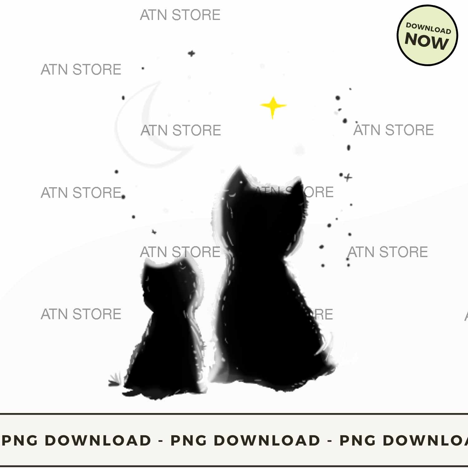 Silhouette of two cats staring into the night sky 54 High-qu | Inspire ...