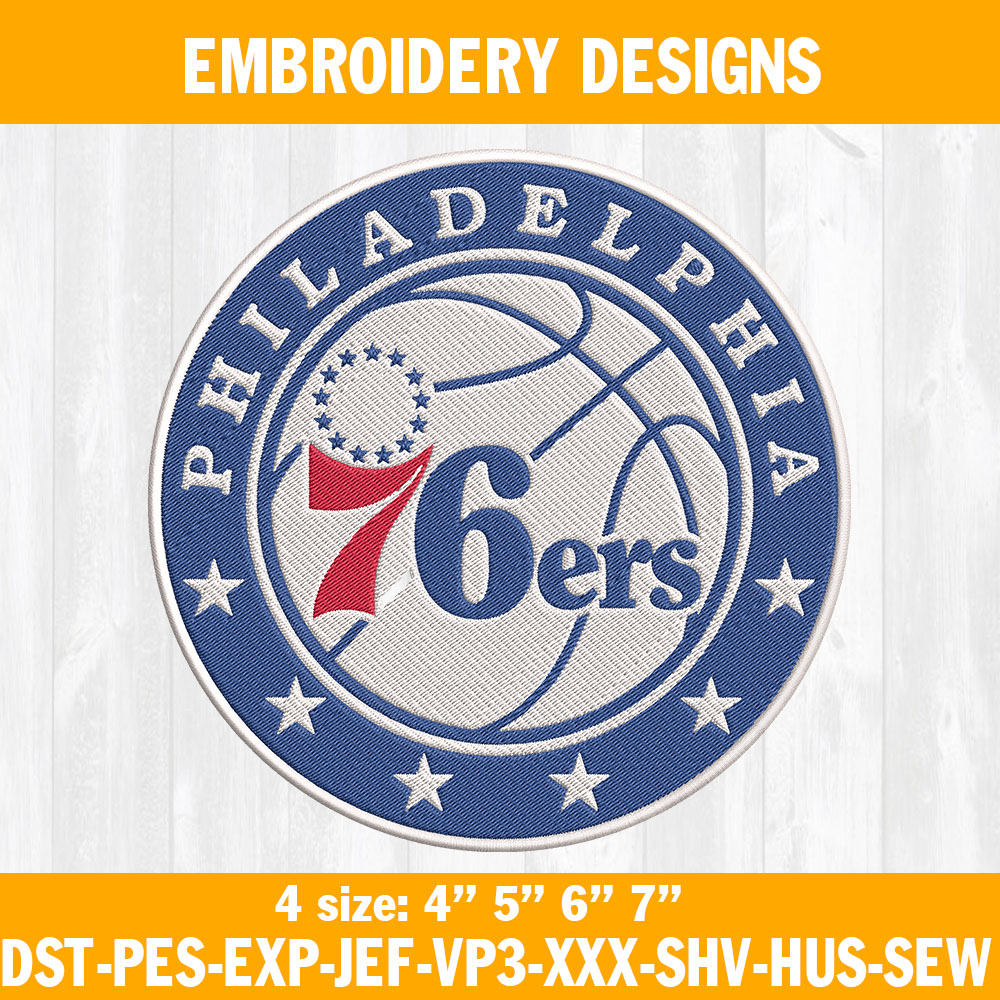 Philadelphia 76ers Embroidery Designs, NBA Embroidery Design | Inspire ...