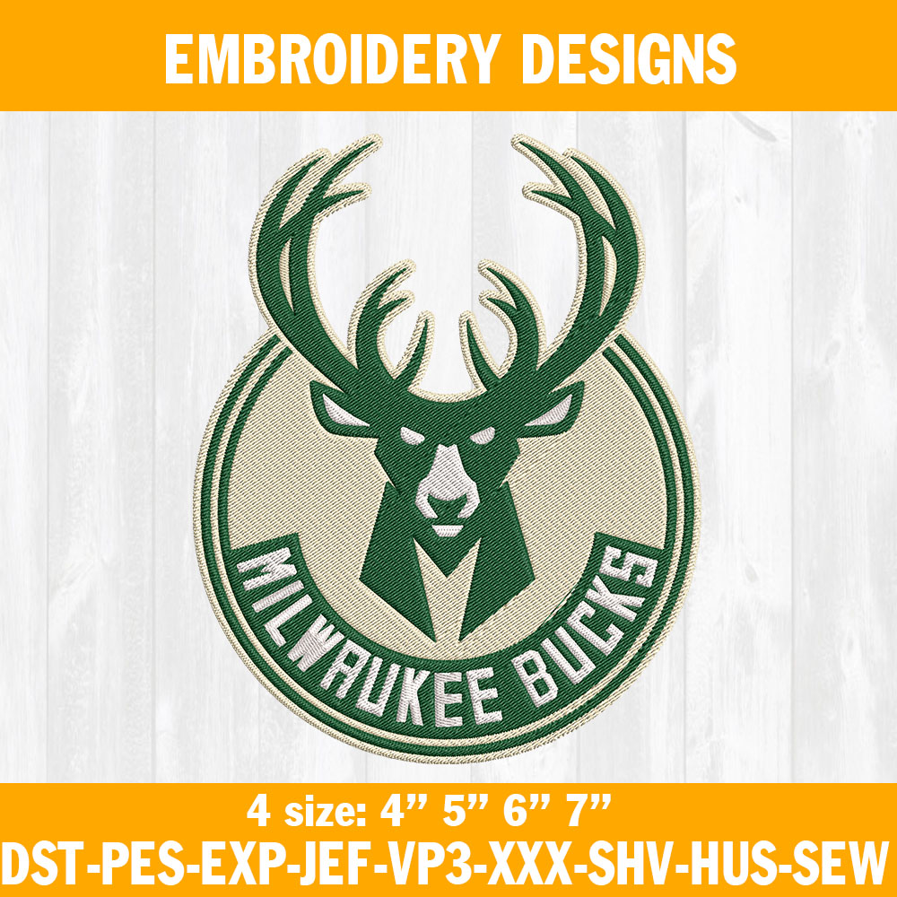 Milwaukee Bucks Embroidery Designs, NBA Embroidery Designs, | Inspire ...