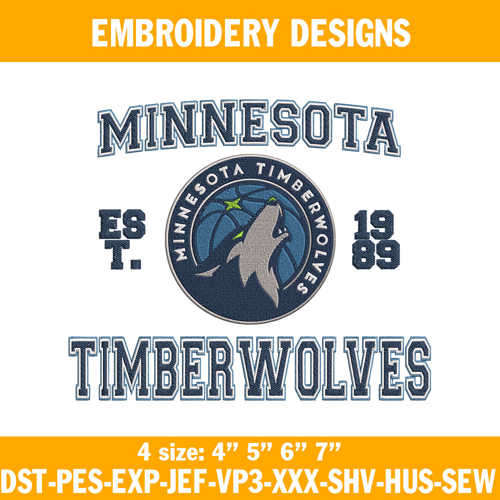 Minnesota Timberwolves Est 1989 Embroidery Designs, NBA Embr | Inspire ...