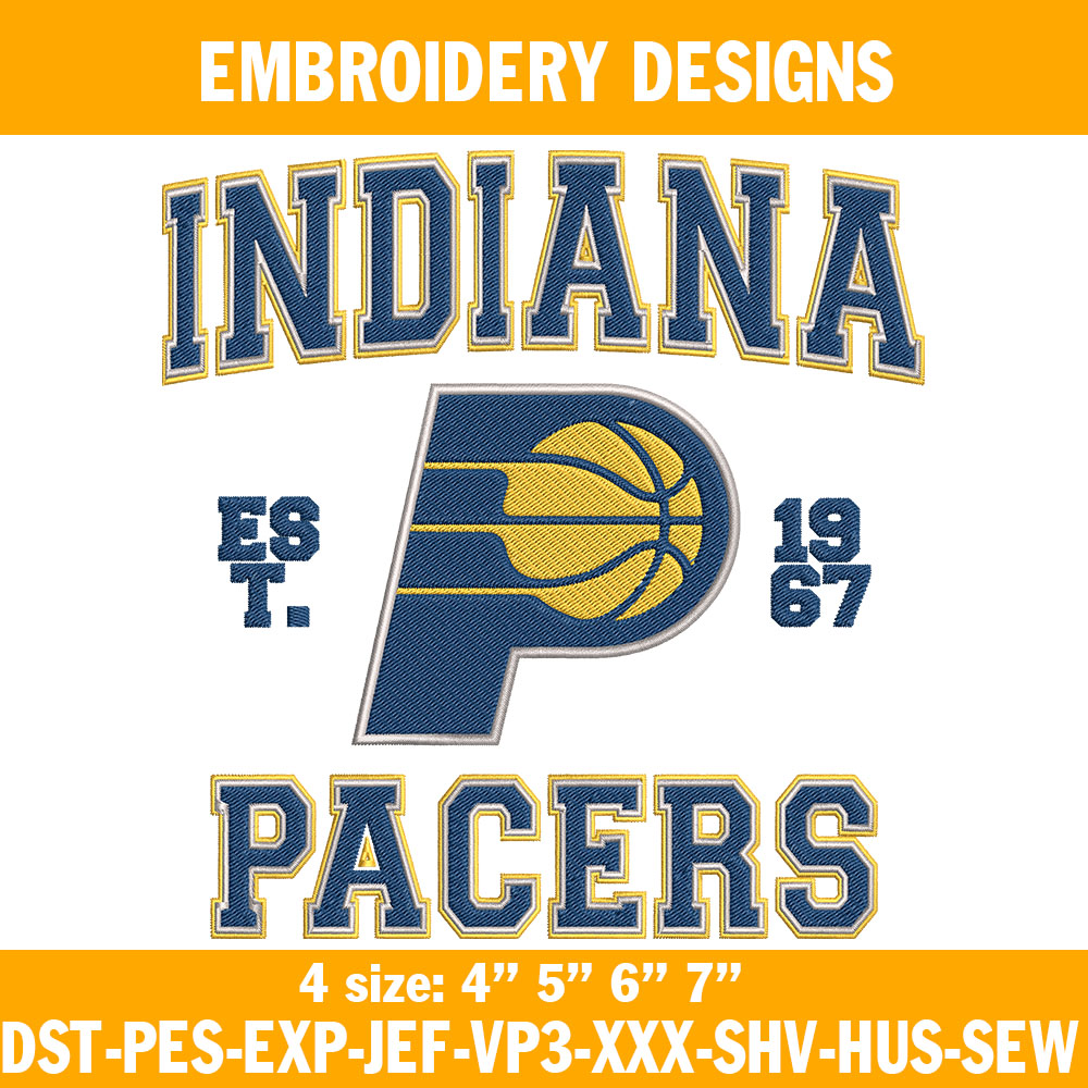 Indiana pacers est 1967 Embroidery Designs, NBA Embroidery D | Inspire ...