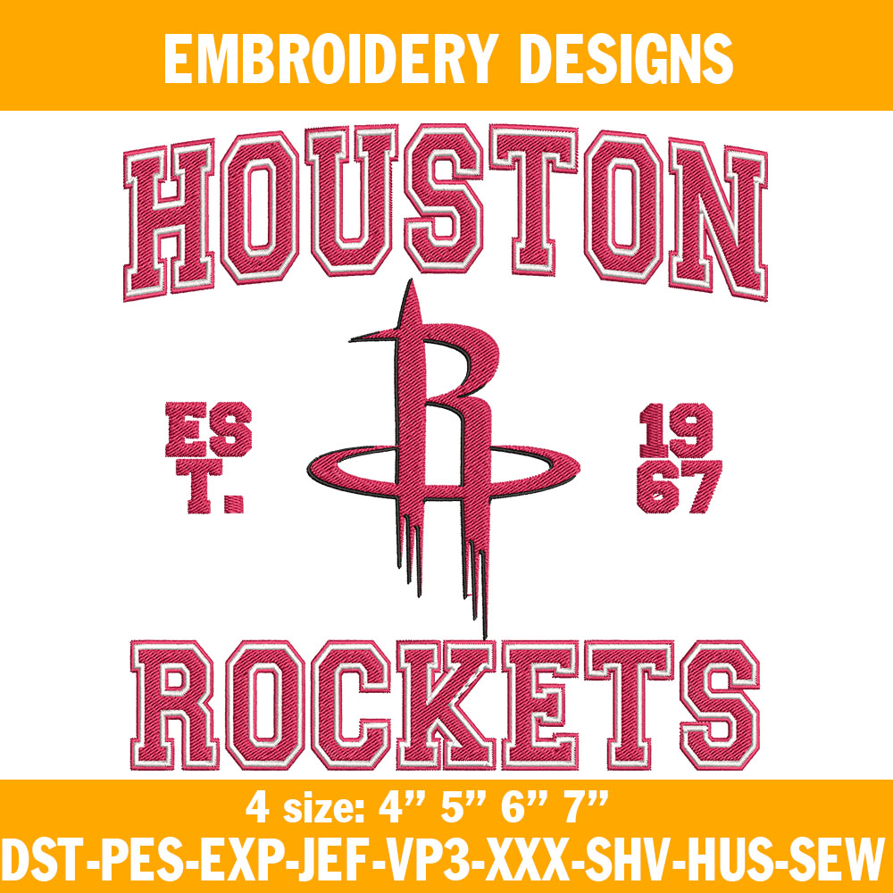 Houston Rockets Est 1967 Embroidery Designs, NBA Embroidery | Inspire ...