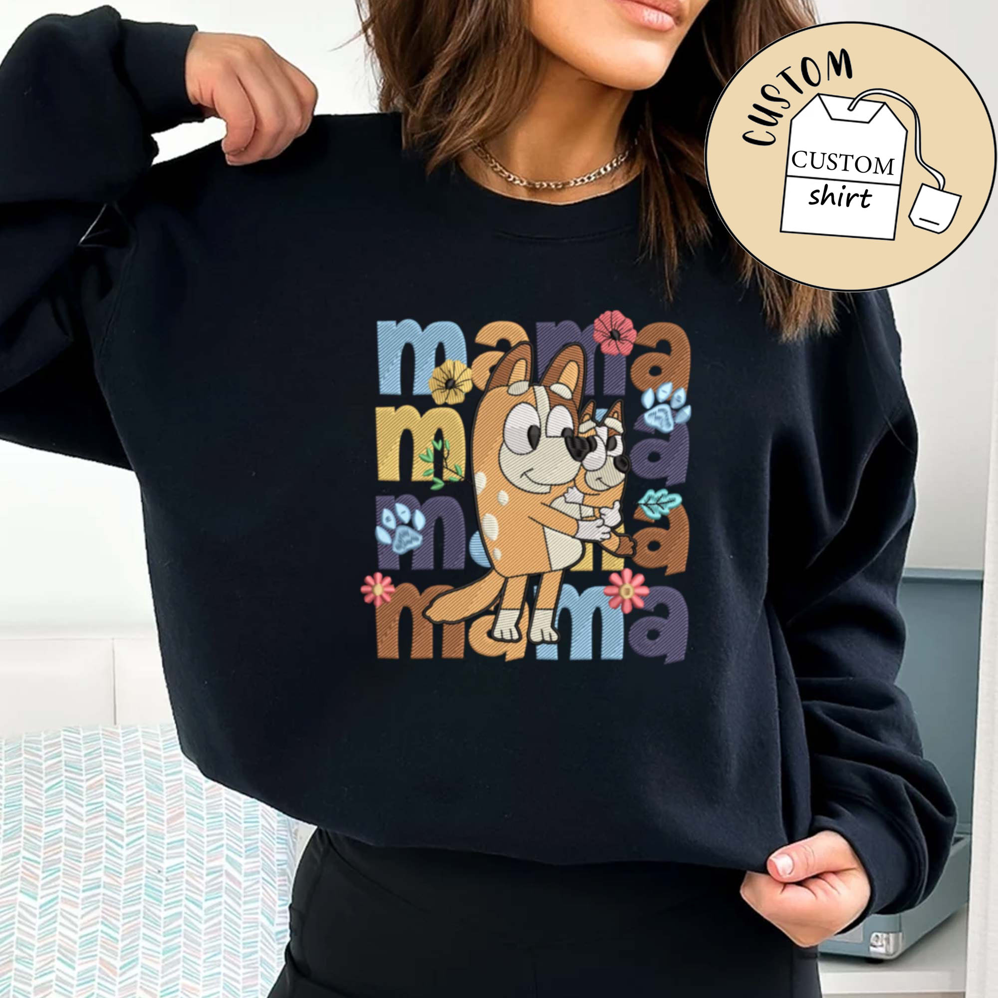 Mama Bluey Dogs Shirt, Bluey Embroidery Shirt, Bluey Dog Shi | Inspire ...