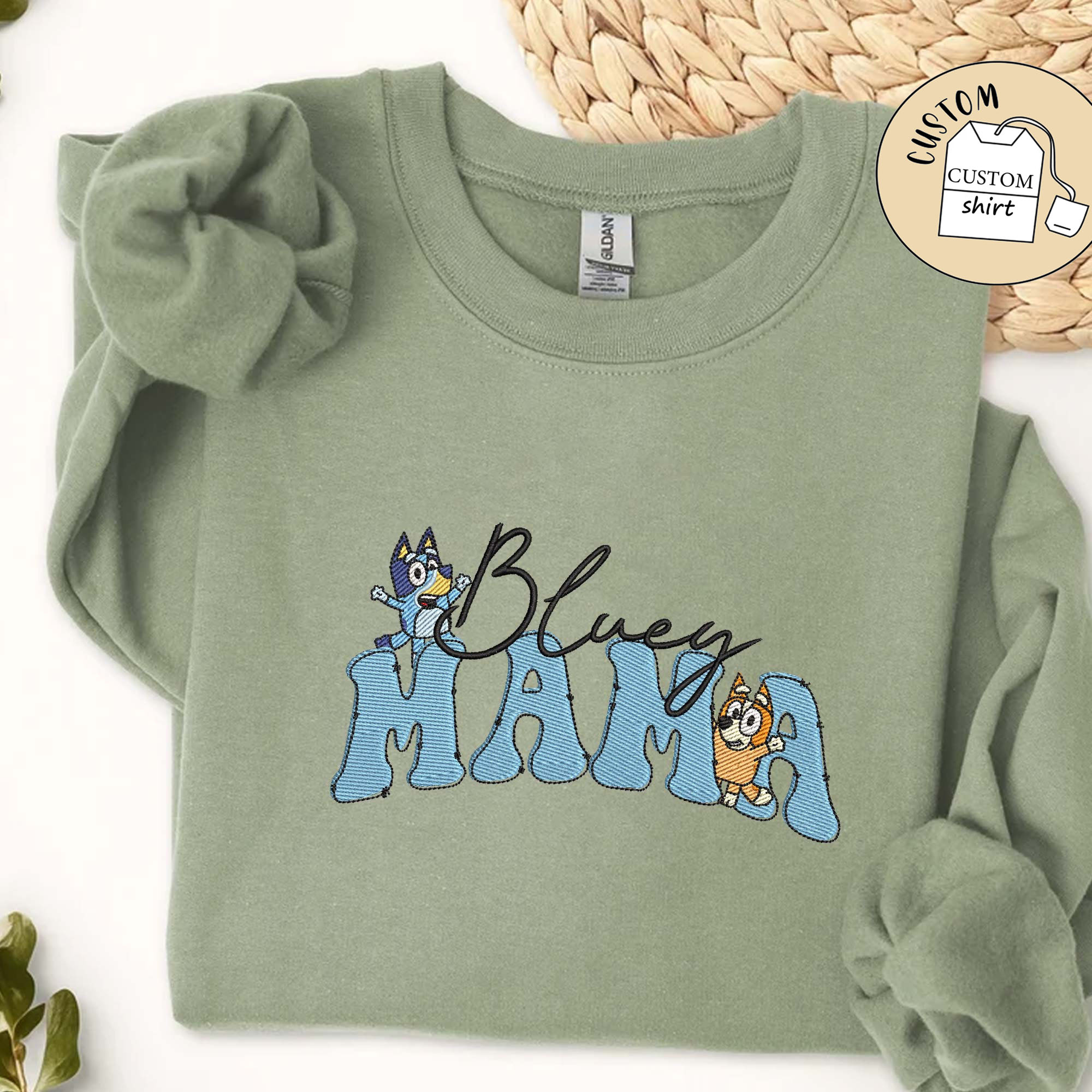 Bluey Mama Shirt, Bluey Embroidery Shirt, Bluey Dog Shirt, D | Inspire ...