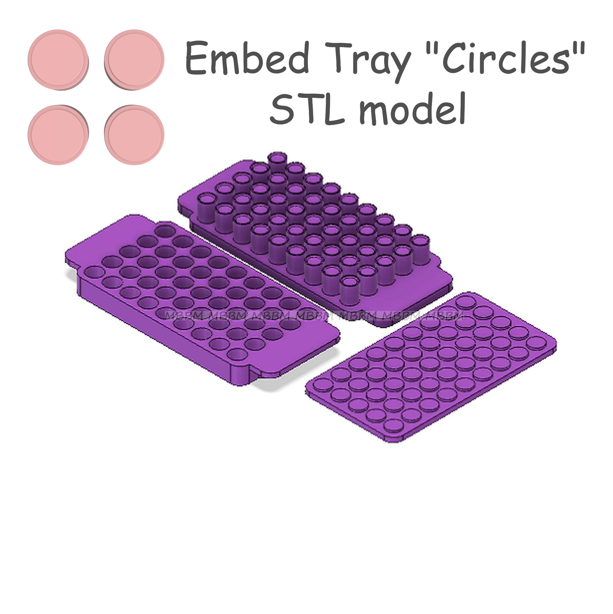 CIRCLES EMBED TRAY 3D model for 3D printing - Inspire Uplift