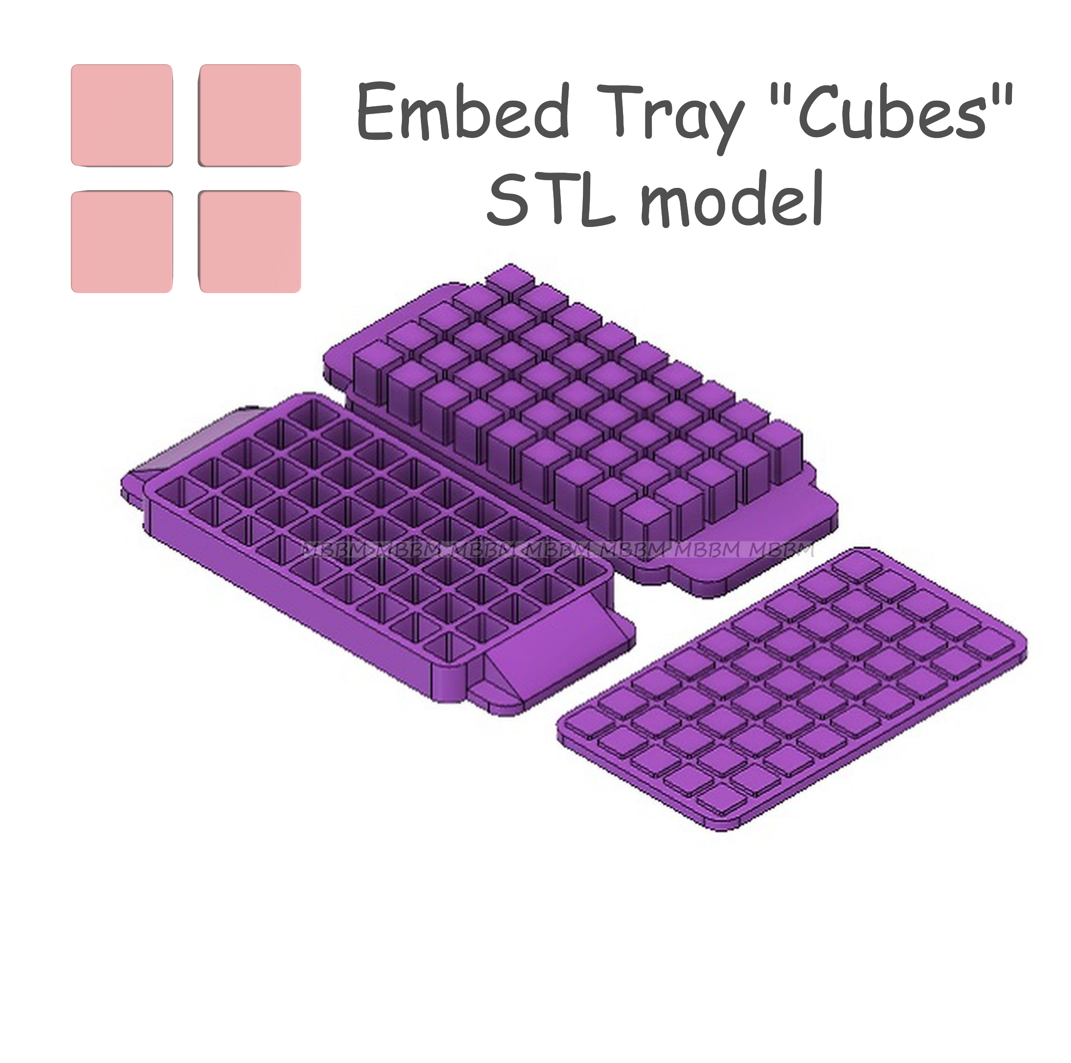 CUBES EMBED TRAY 3D model for 3D printing | Inspire Uplift