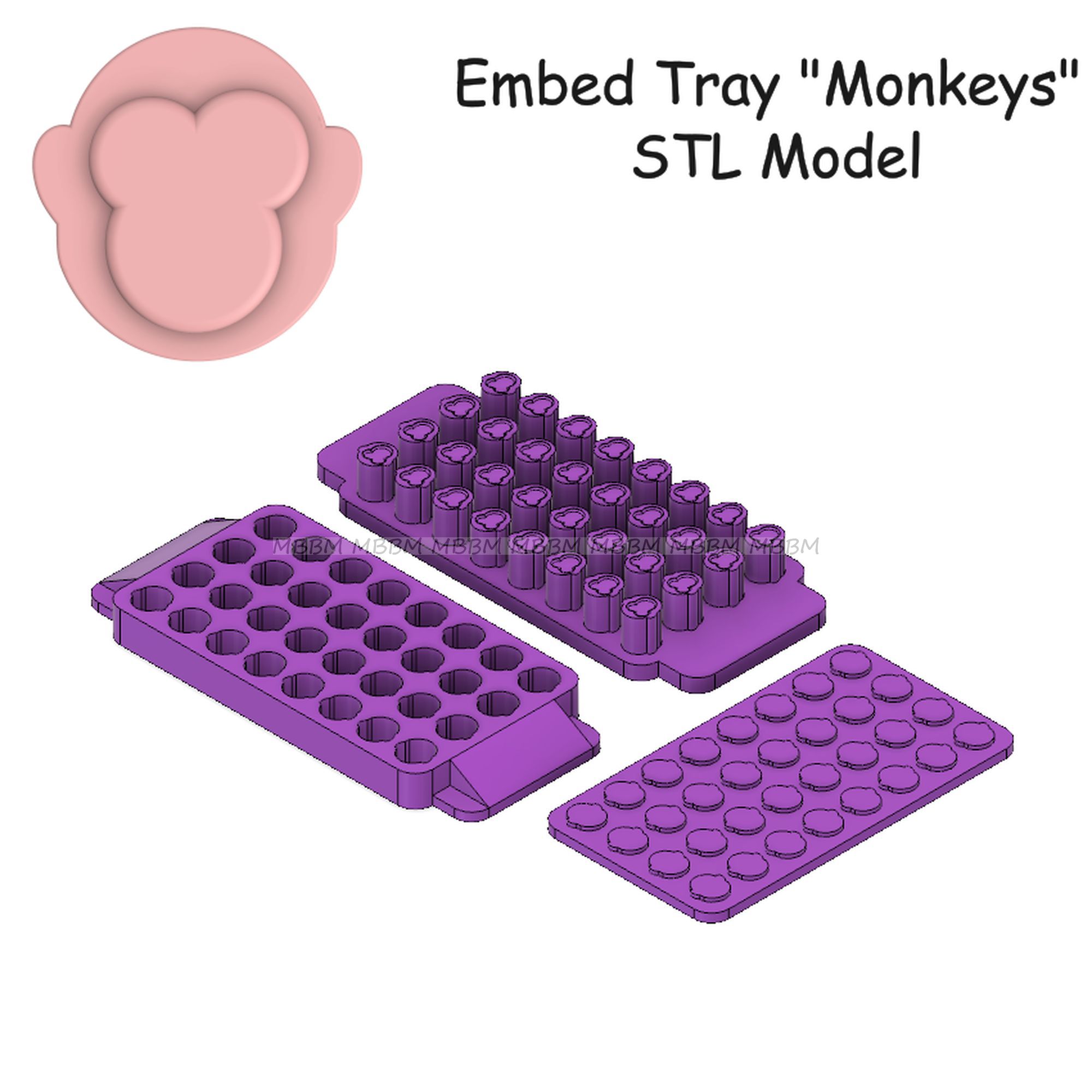 MONKEYS EMBED TRAY 3D model for 3D printing | Inspire Uplift