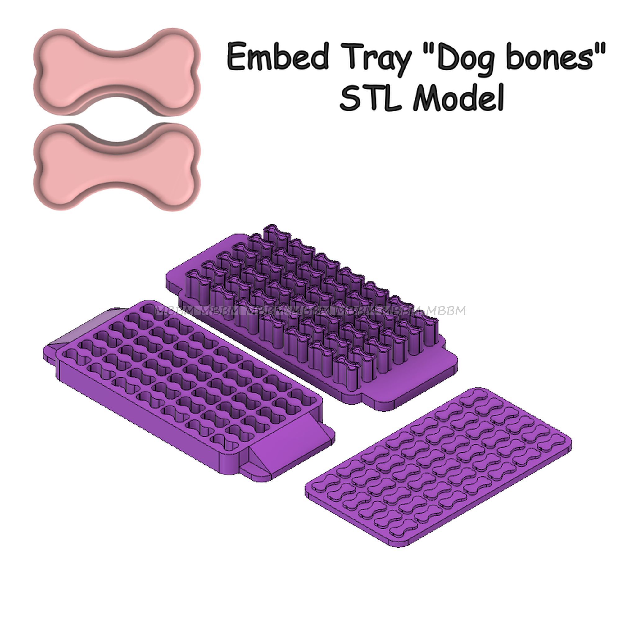 DOG BONES EMBED TRAY 3D model for 3D printing - Inspire Uplift