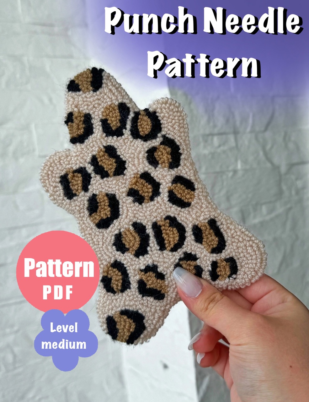 Leopard Print Pattern Punch Needle, Digital Pattern, Punch N - Inspire ...