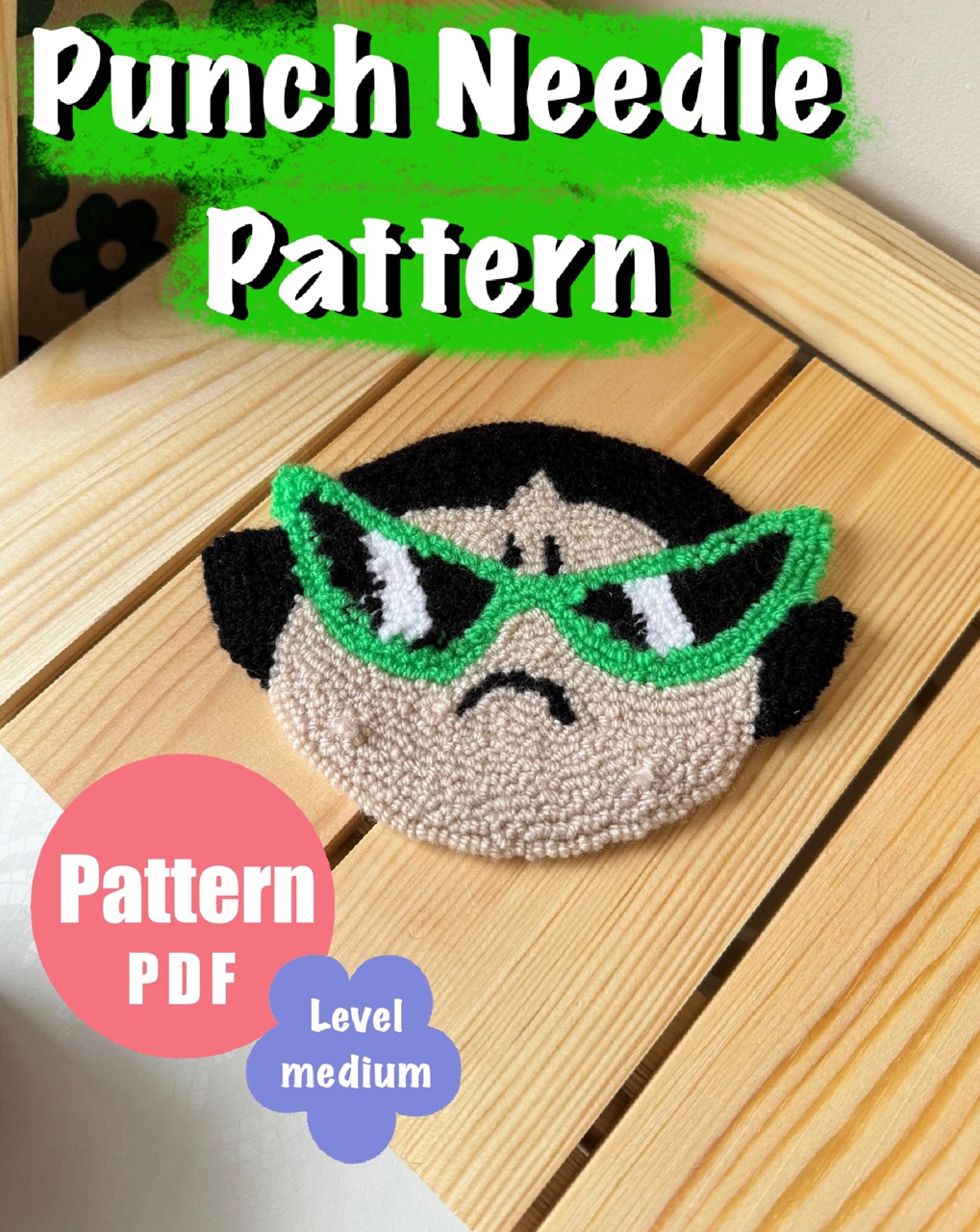 Buttercup Powerpuff girls Pattern Punch Needle, Digital Patt - Inspire ...