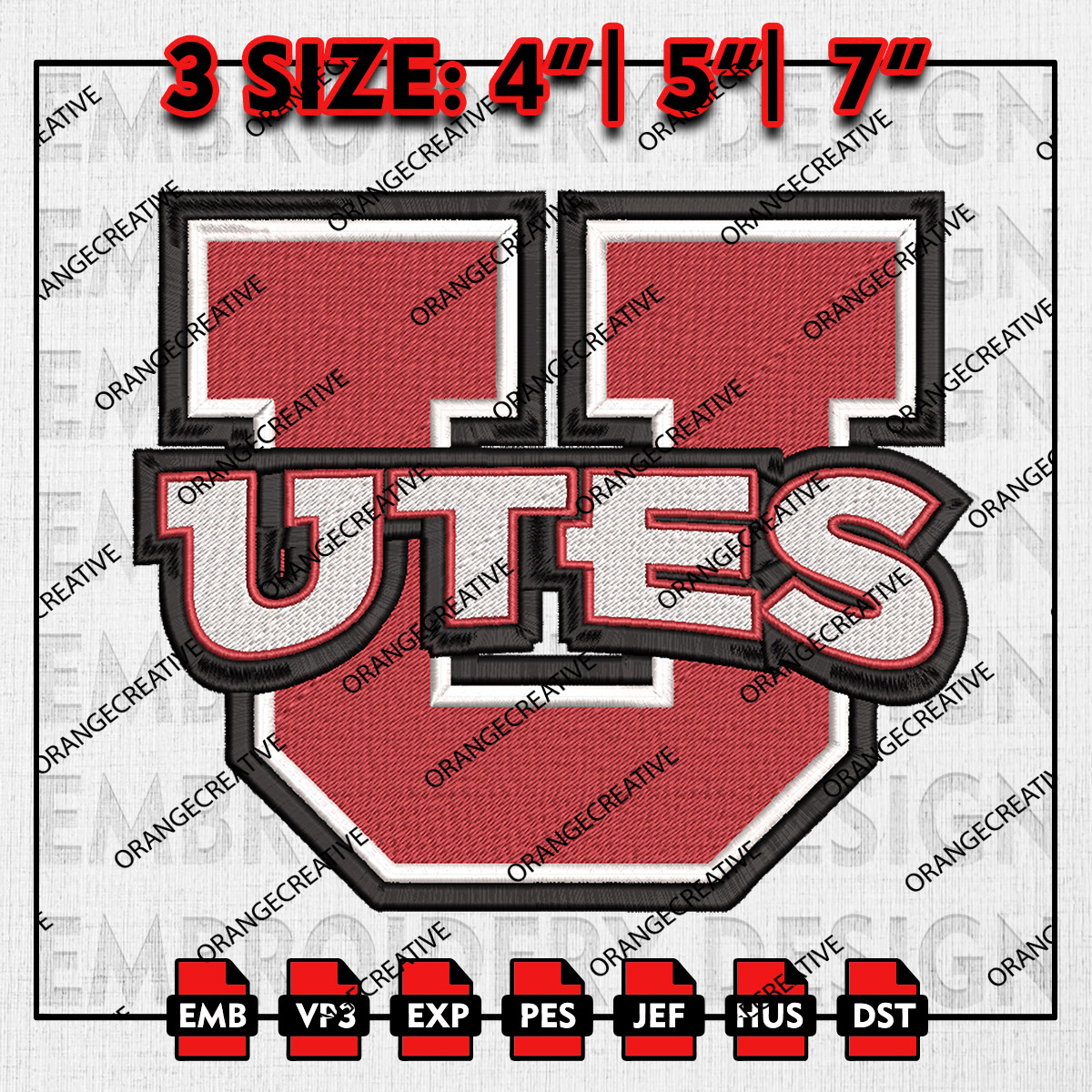 Utah Utes NCAA Logo Emb files, NCAA Embroidery Designs, 3 si | Inspire ...