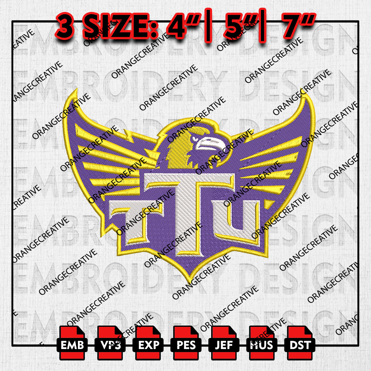 Tennessee Tech Golden Eagles Mascot Logo Emb files, NCAA Emb | Inspire ...