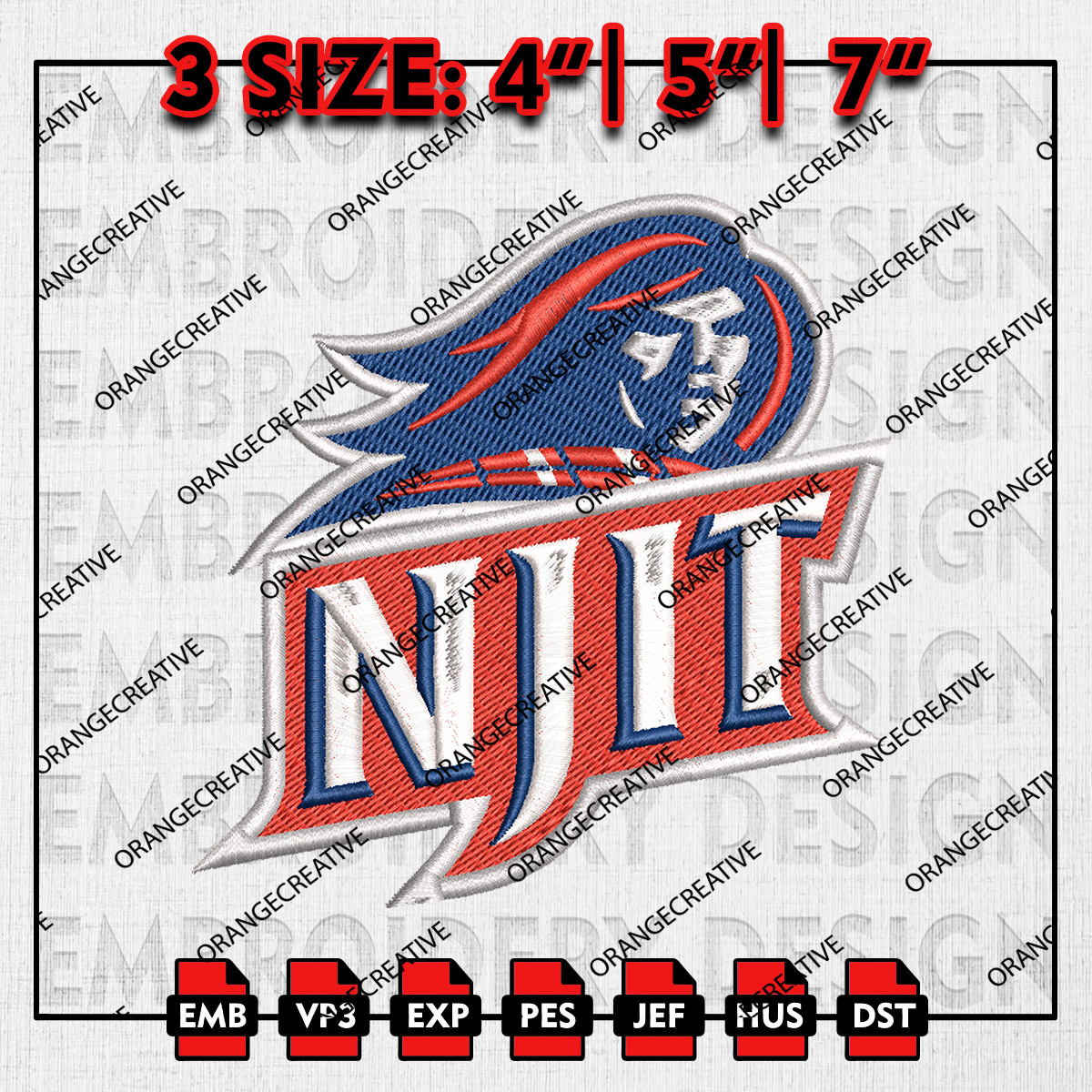 NJIT Highlanders Mascot Logo Emb files, NCAA Embroidery Desi | Inspire Uplift
