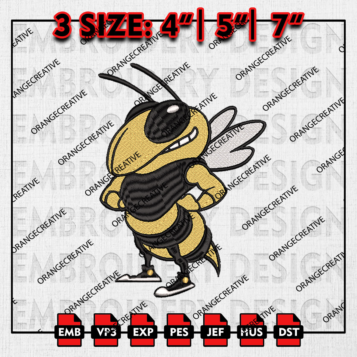 Georgia Tech Yellow Jackets Mascot Logo Emb files, NCAA Embr | Inspire ...