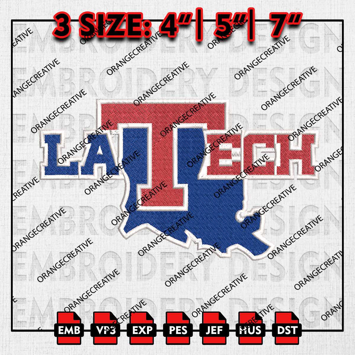 Louisiana Tech Bulldogs NCAA Logo Emb files, NCAA Embroidery - Inspire ...