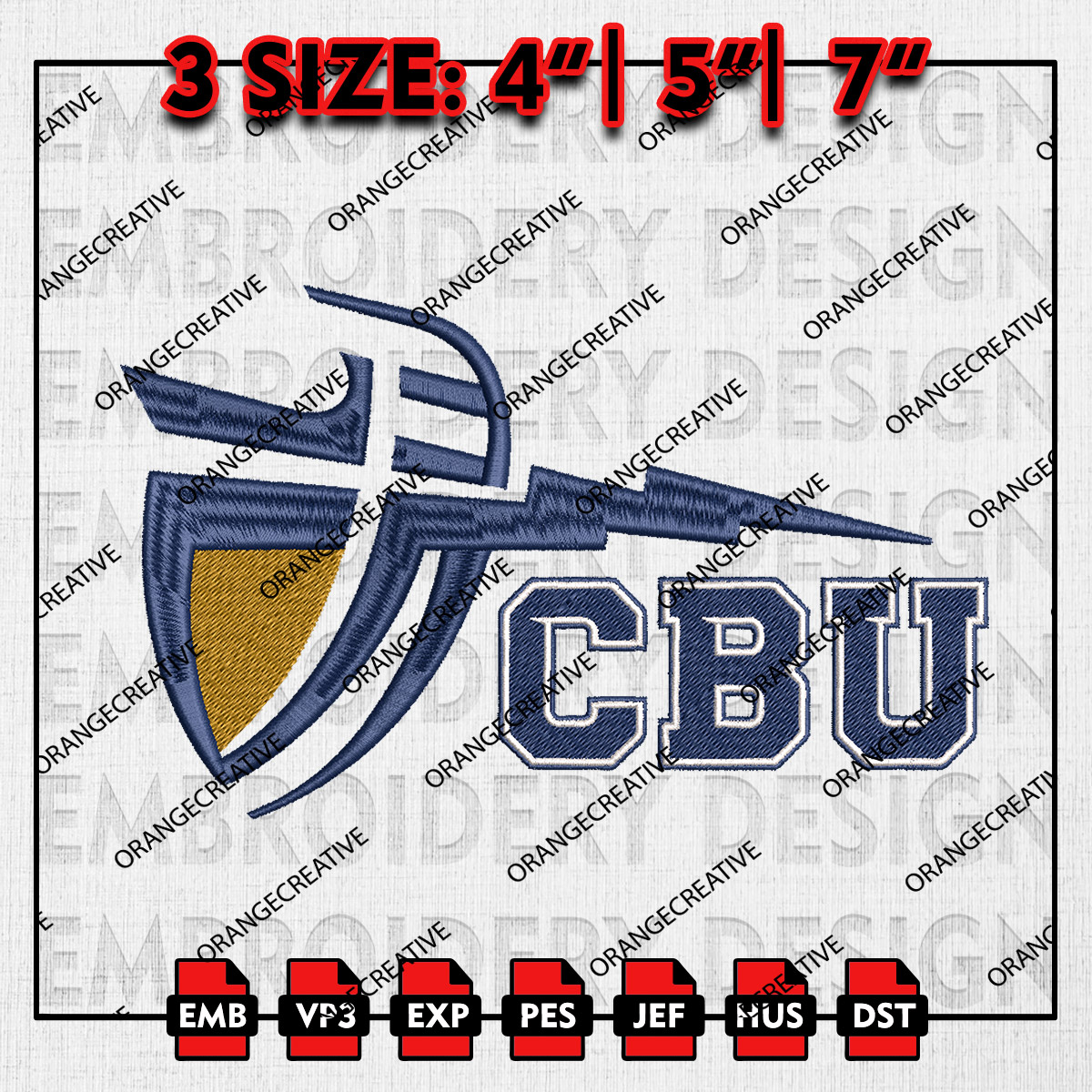 California Baptist Lancers Logo Emb Designs, NCAA Embroidery | Inspire ...