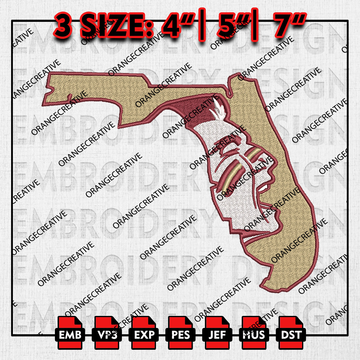 Florida State Seminoles Logo Emb Designs, NCAA Embroidery Fi | Inspire ...