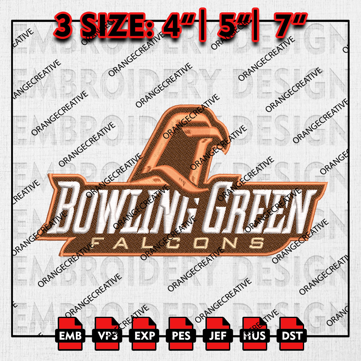 Bowling Green Falcons Ncaa Logo Team Emb Design, NCAA Embroi | Inspire ...