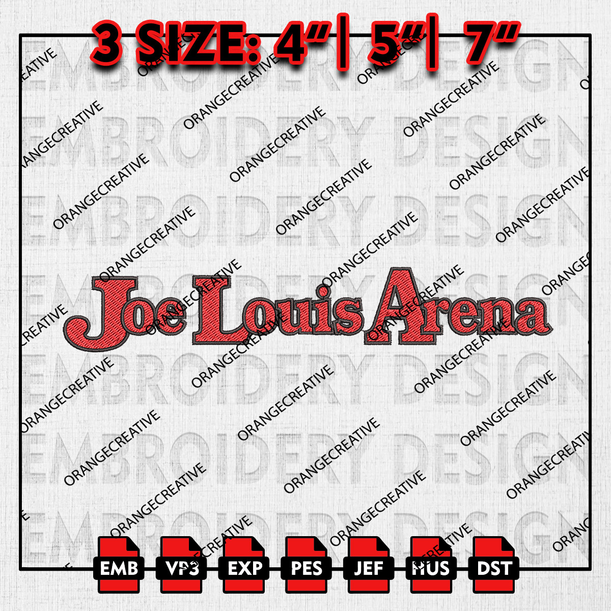 Joe Louis Arena Logo Embroidery files, NHL Team Logo Embroid | Inspire ...