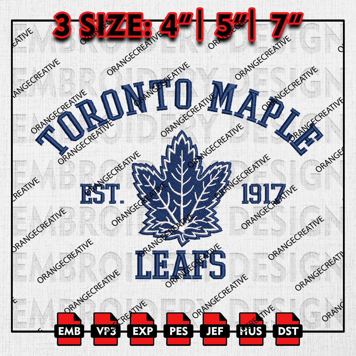 Toronto Maple Leafs NHL Est Logo Embroidery files, NHL Logo | Inspire ...