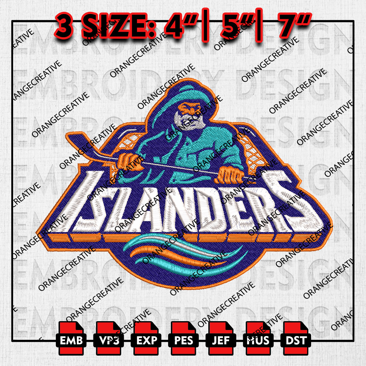 NHL Islanders Mascot Logo Embroidery file, NHL New York Isla | Inspire ...