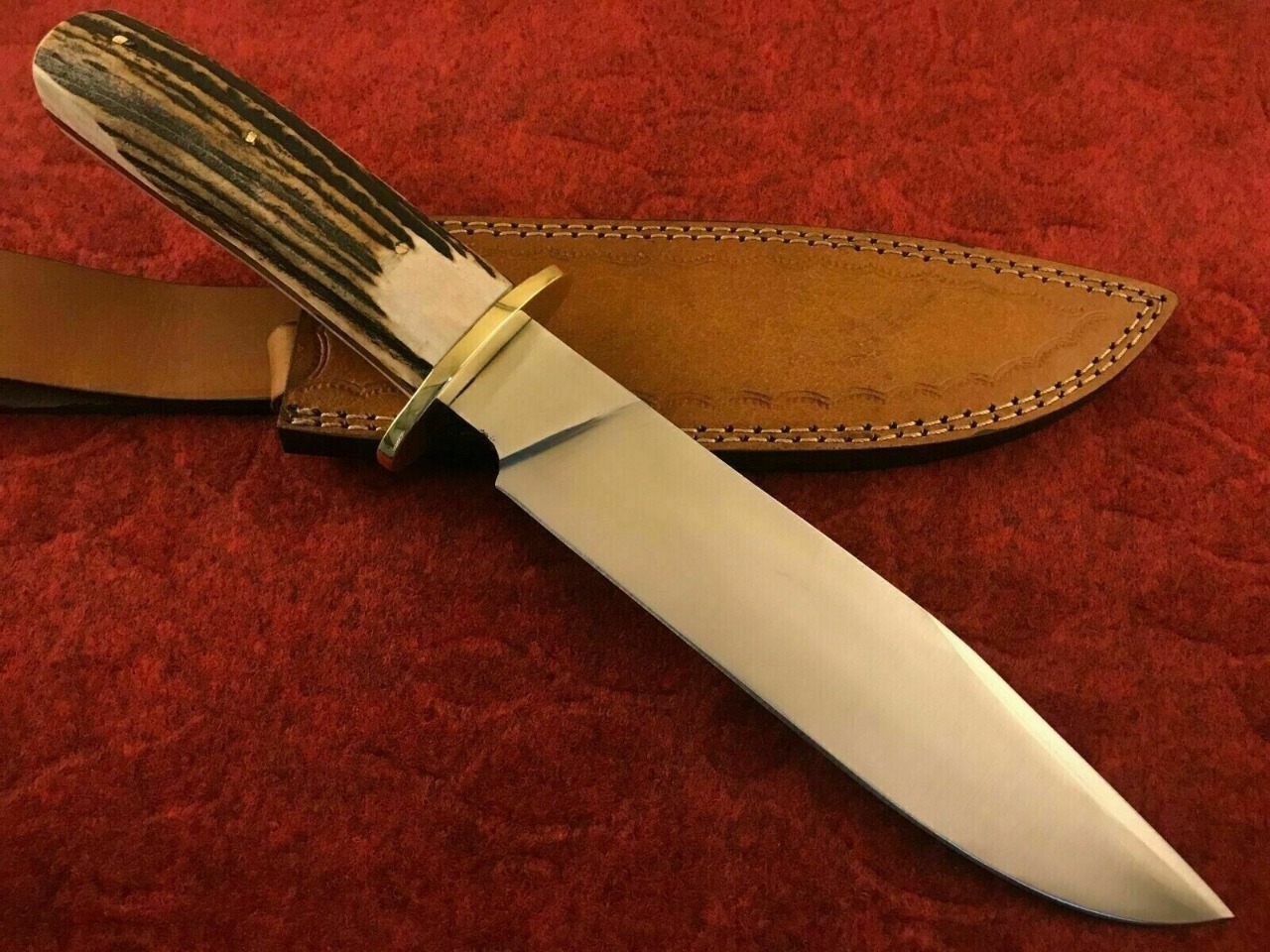 Stag Handle Bowie Knife Fixed Blade Knife Custom Handmade Bo | Inspire ...