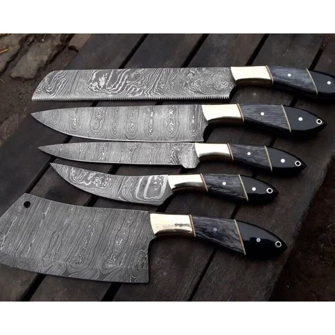 Forged Chef Knife Set Custom Handmade Kitchen knife Set Hunt | Inspire ...