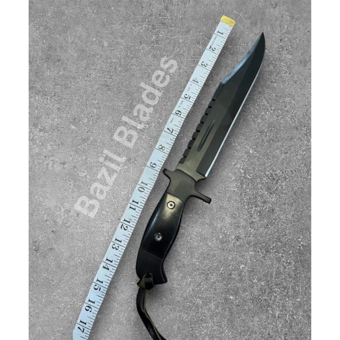 Full Tang Hunting Knife Black Powder Coated Knife Custom Han | Inspire ...