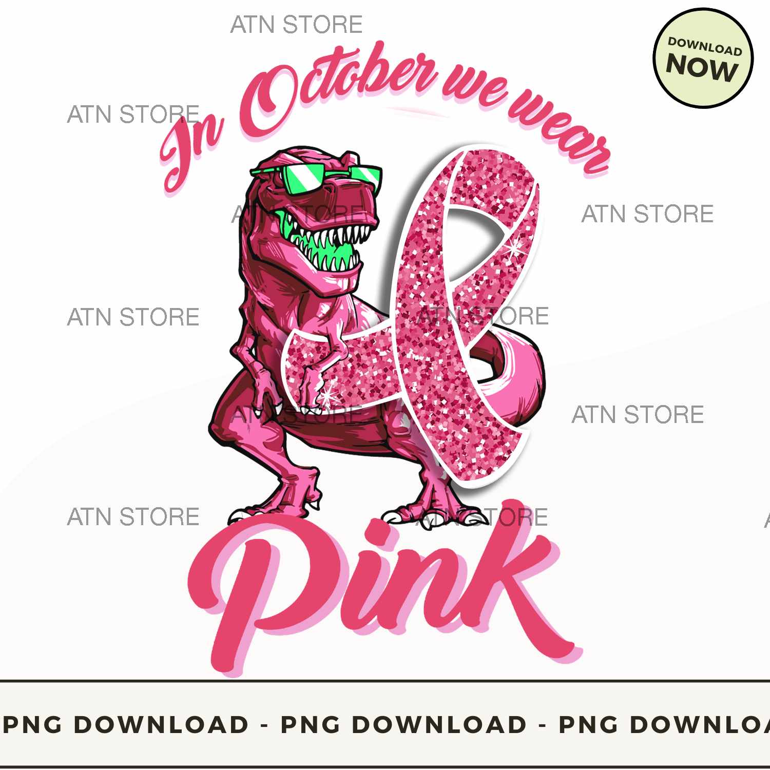 In October We Wear Pink 3 T-rex Style 2 78 High-quality PNG | Inspire ...