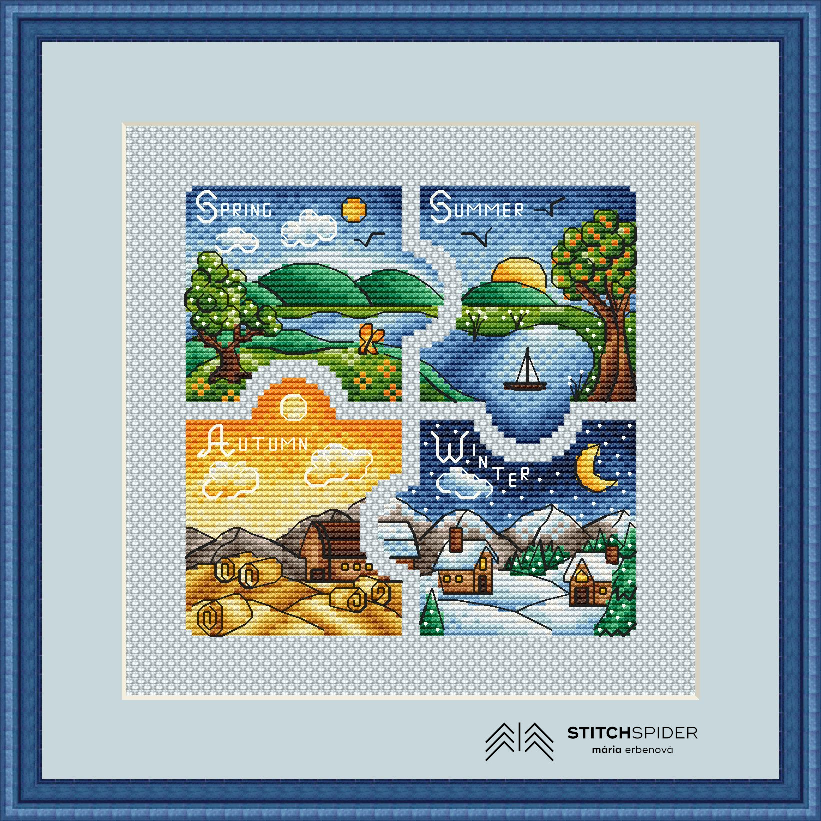 Four seasons, counted cross stitch pattern pdf, cssaga,cross | Inspire ...