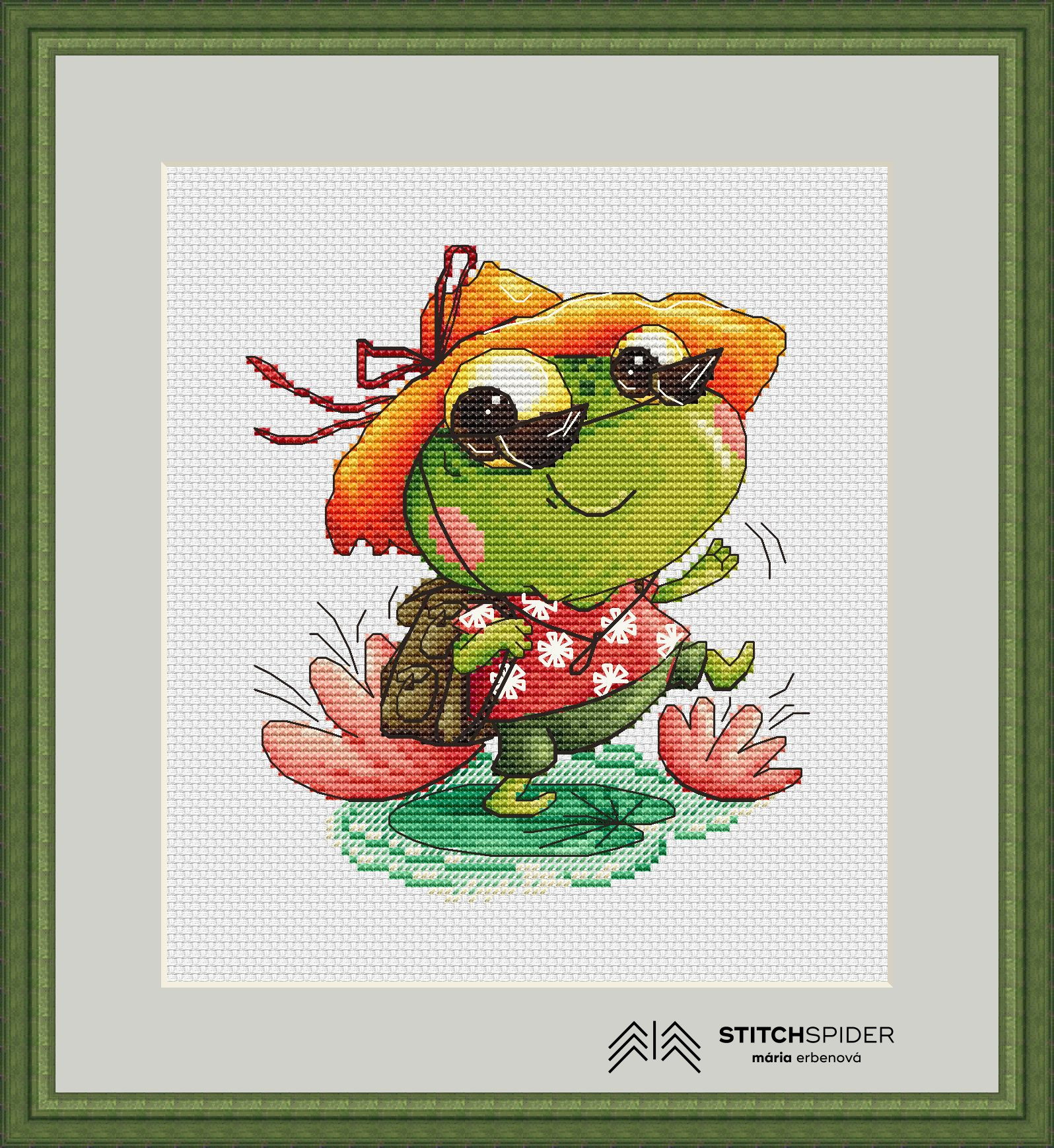 cross stitch frog, cross stitch for kids, stitch green frog | Inspire ...