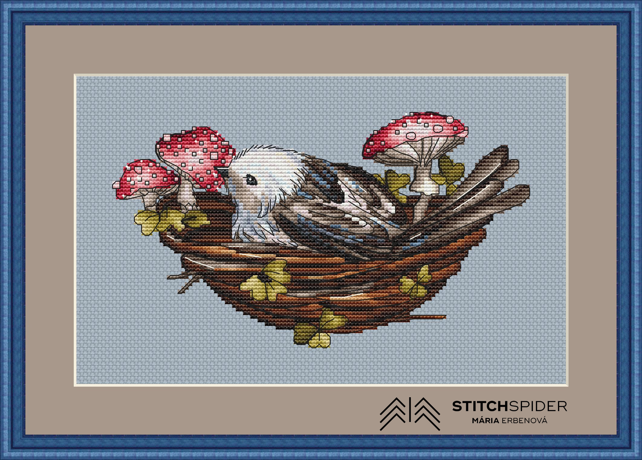 Bird cross stitch, cross stitch nest, cross stitch toadstool - Inspire ...