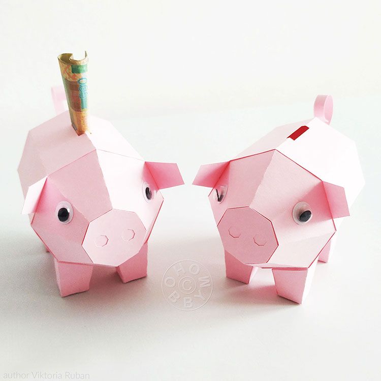 DIY Paper Piggy Bank, 3D Papercraft template PDF | Inspire Uplift