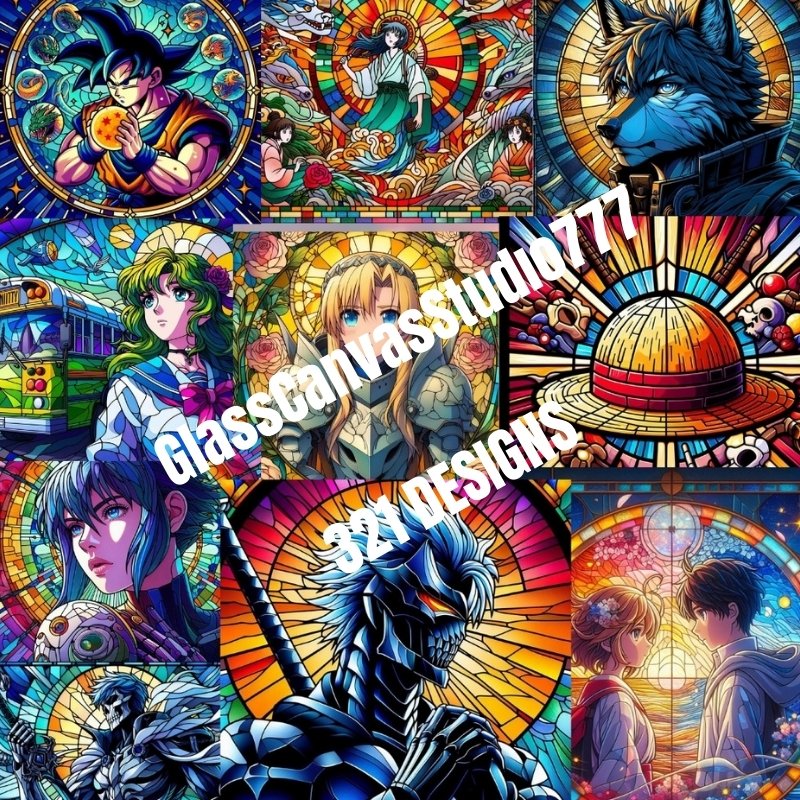Digital Stained Glass Art Stained Designs Anime Inspired Inspire Uplift