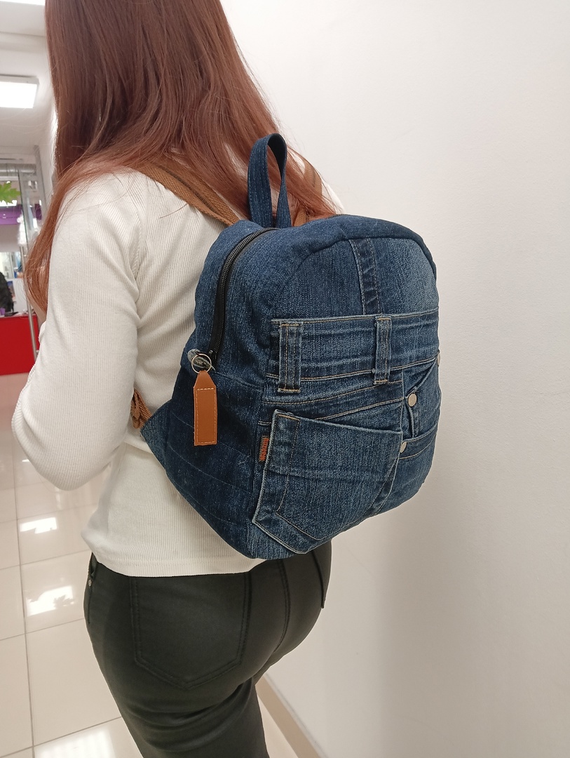 Recycled jeans handmade backpack women casuel backpack | Inspire Uplift