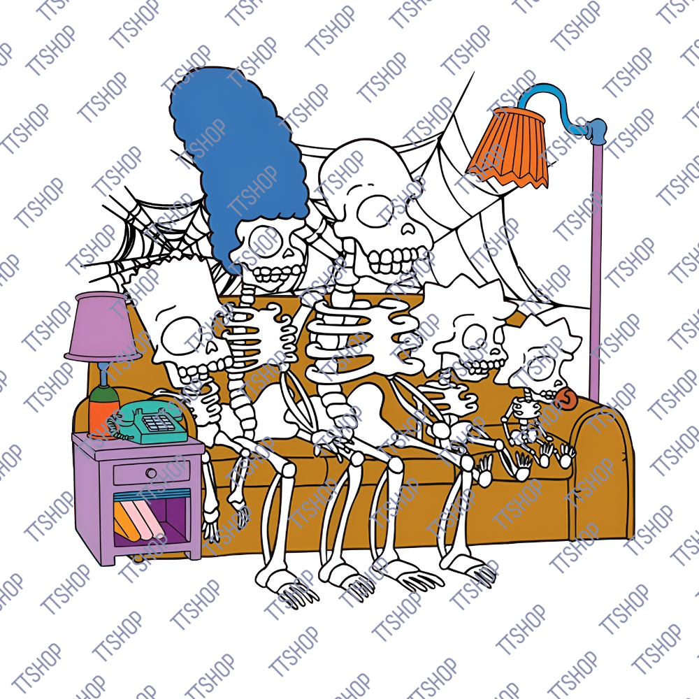 The Simpsons Skeletons Treehouse of Horror Couch Gag T-Shirt - Inspire ...