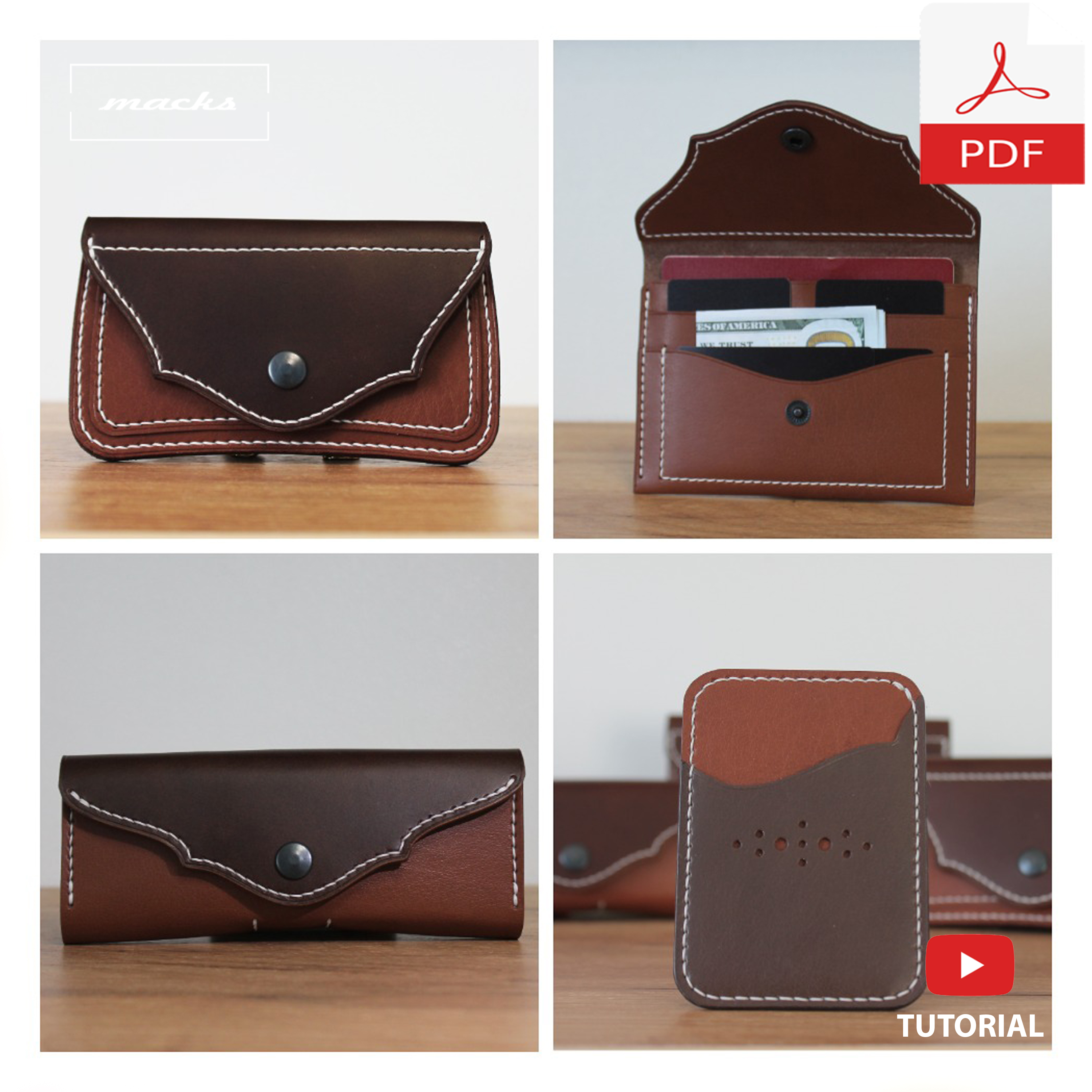 Leather pattern wallets pack x4 - 4mm | Inspire Uplift