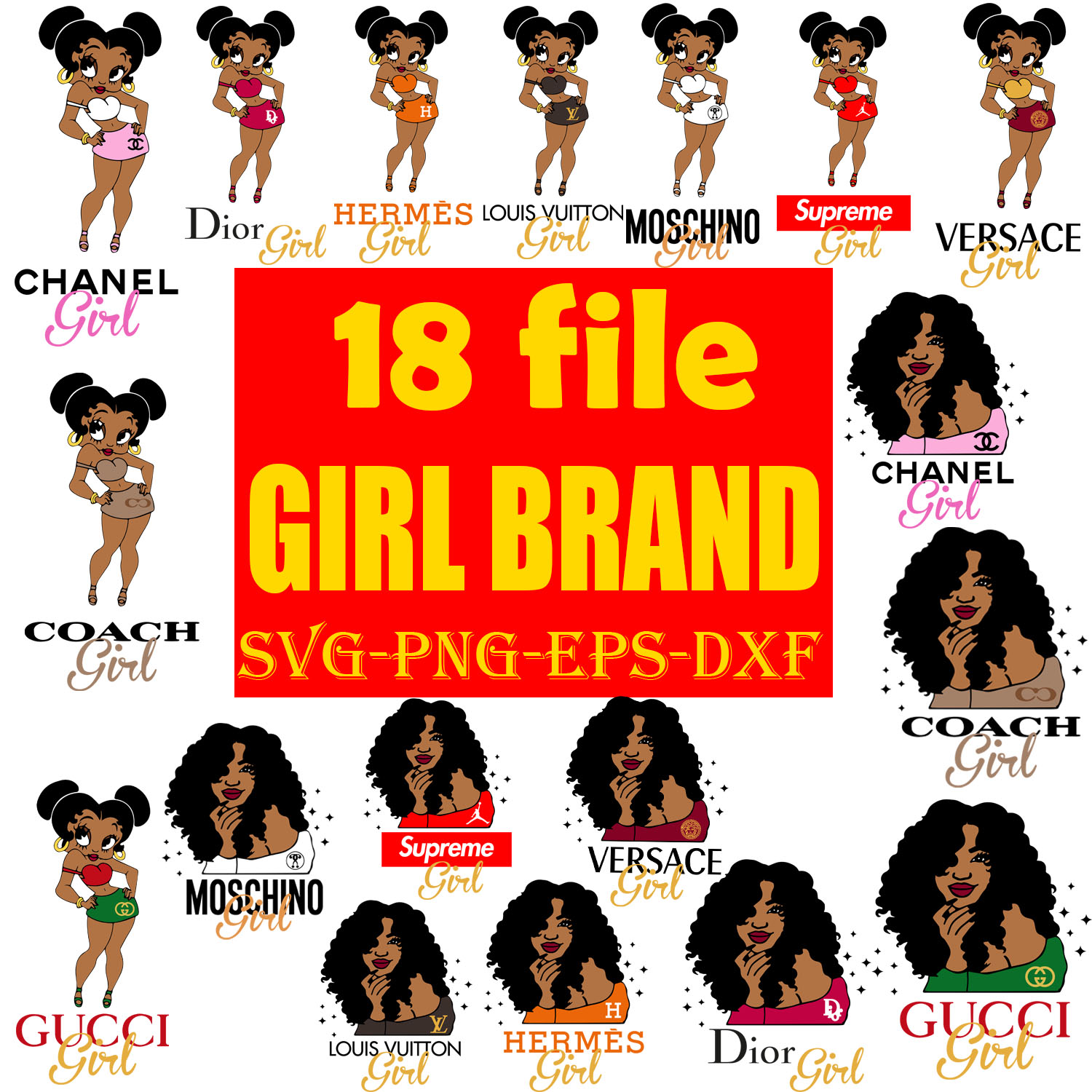 18 Girls Brand Bundle Svg, Logo Brand Bundle, Fashion Brand | Inspire ...
