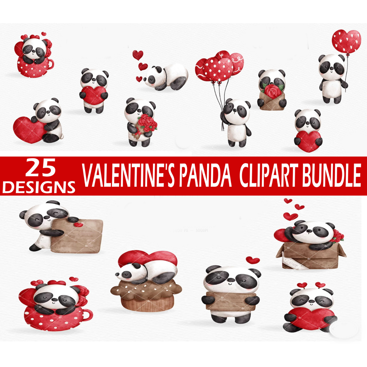 20 Panda Clipart, Panda Valentine Png, Panda Png, Love Clipa | Inspire ...