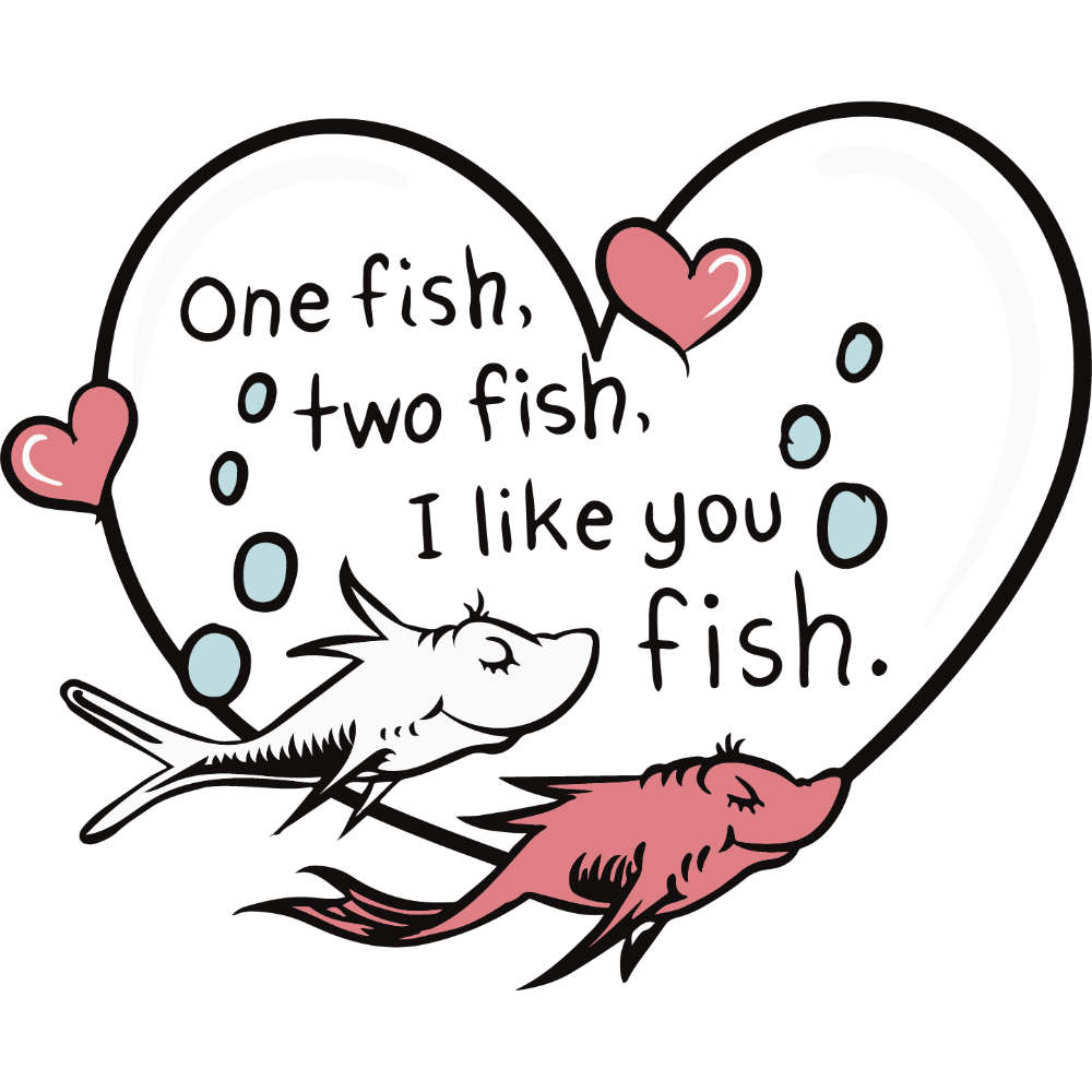 One Fish Two Fish I Like You Fish Svg, Dr Seuss Svg, Cat In | Inspire ...