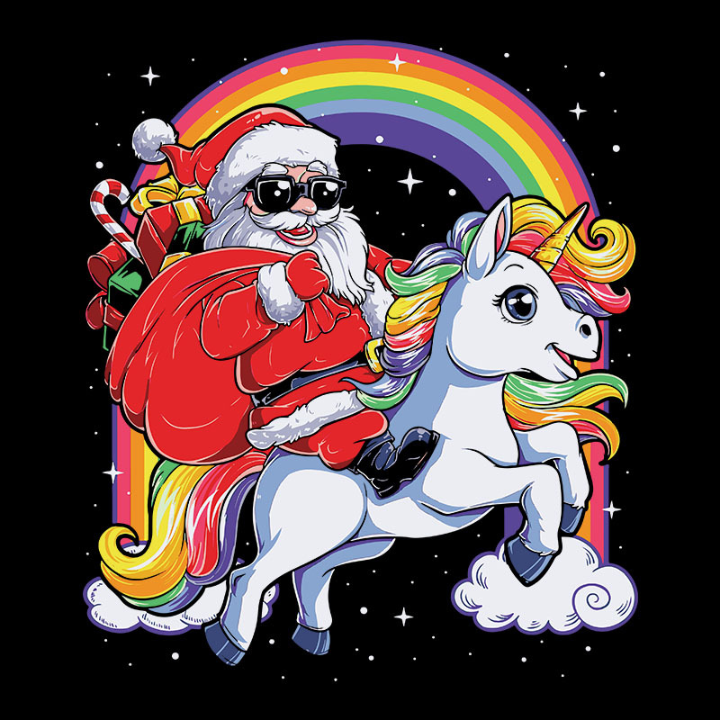 Christmas Santa Riding Unicorn Svg, Xmas Graphics Svg, Unico | Inspire ...