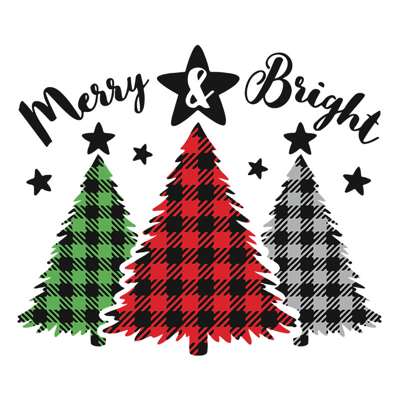 Merry And Bright Svg, Buffalo Plaid Christmas Tree Svg, Xmas | Inspire ...