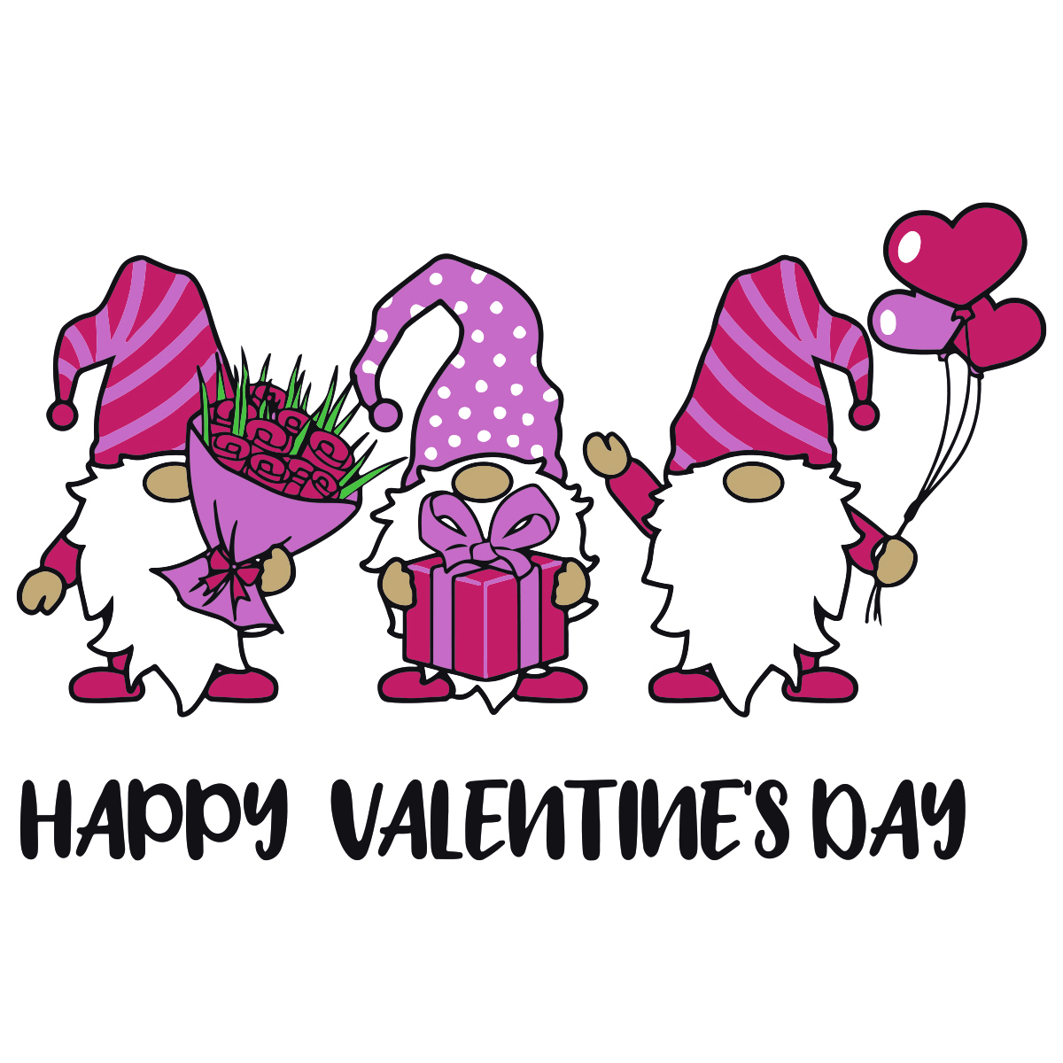 Happy Valentine Day Svg, Cute Gnomes Svg, Gnomes Hearts Svg, | Inspire ...